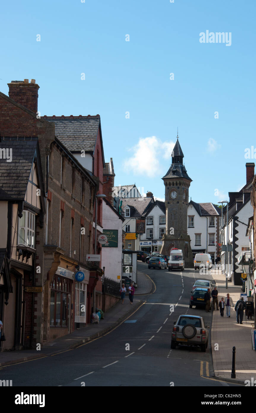 Clock tower Knighton Stock Photo - Alamy