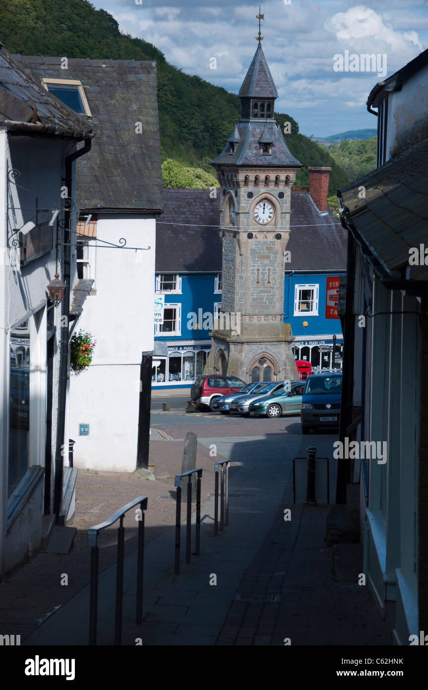 Clock tower Knighton Stock Photo - Alamy