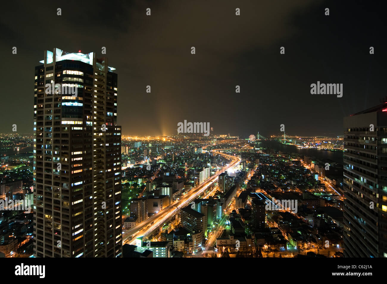 night view to city Stock Photo - Alamy