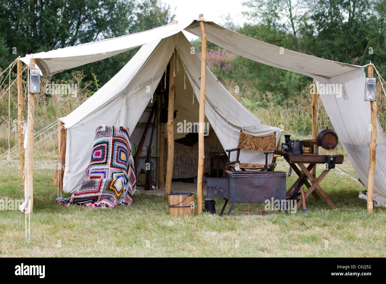 reenactment of a traditional camp in the wild west Stock Photo - Alamy