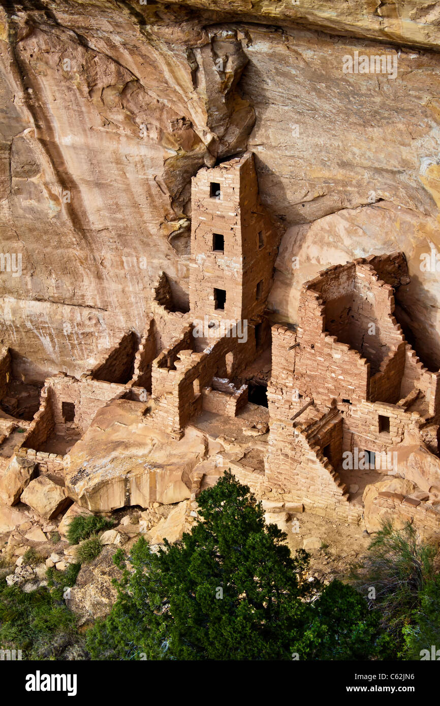 Square Tower House in Mesa Verde National Park Stock Photo - Alamy
