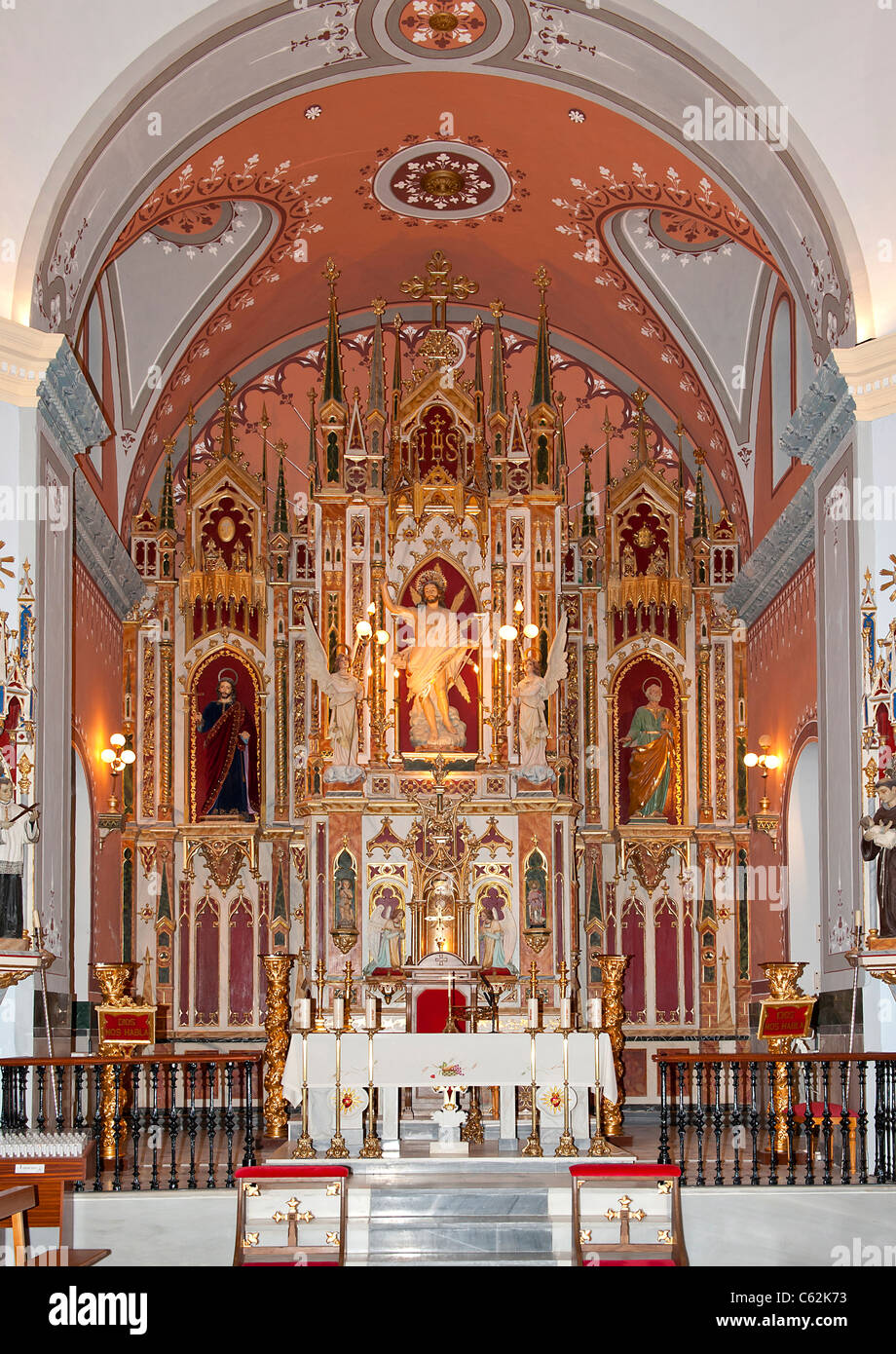 Inside the Church of Santiago, Arboleas Town, Almeria, Andalusia, Spain ...