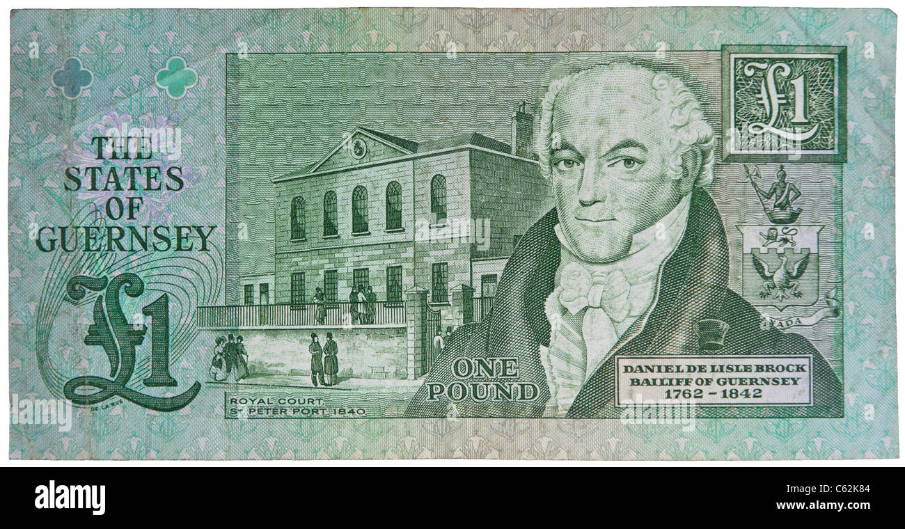 Bailiwick of Guernsey Stirling one pound note Stock Photo - Alamy