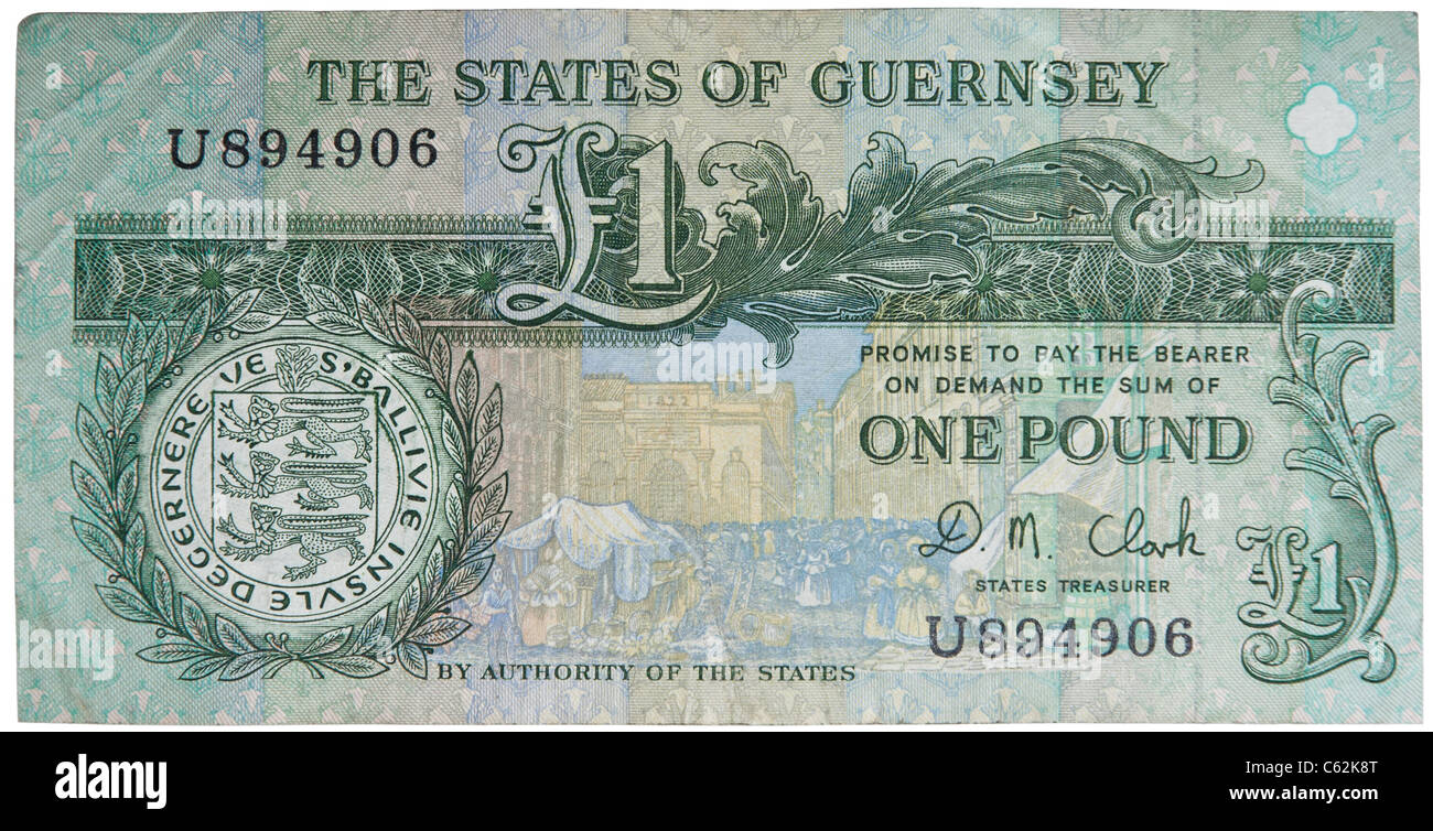 Bailiwick of Guernsey Stirling one pound note Stock Photo - Alamy