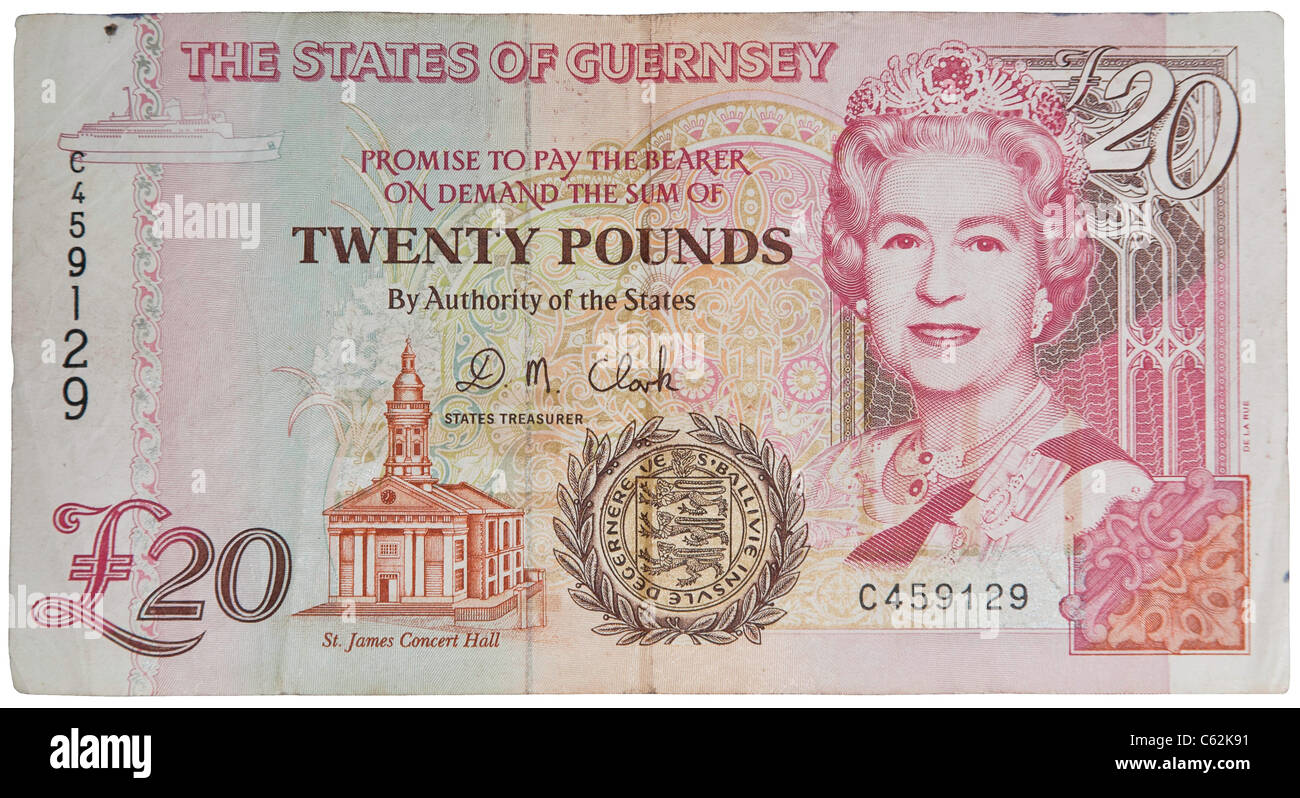 Bailiwick of Guernsey Stirling twenty pound note Stock Photo - Alamy