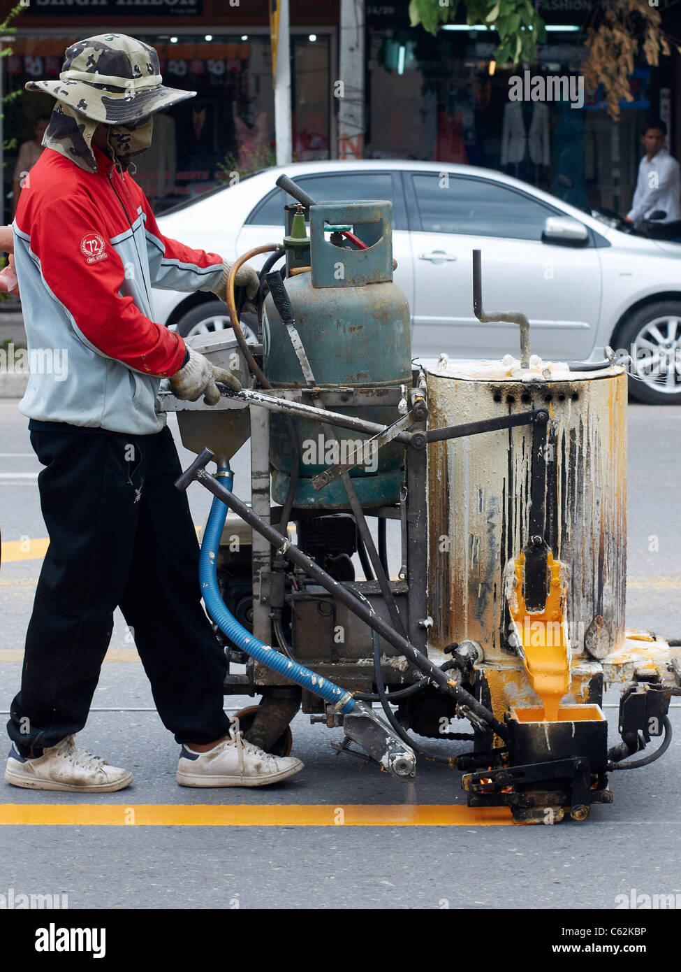 Road marking machine hi-res stock photography and images - Alamy