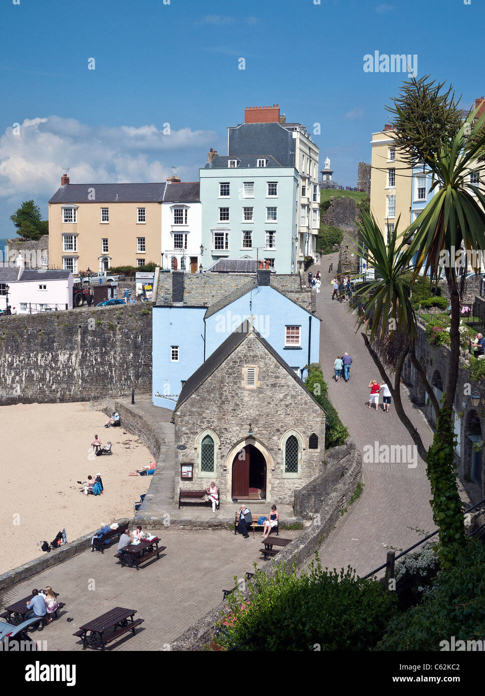 Tenby, Harbour Houses & Chapel, Pembrokeshire, South Wales, UK Stock ...