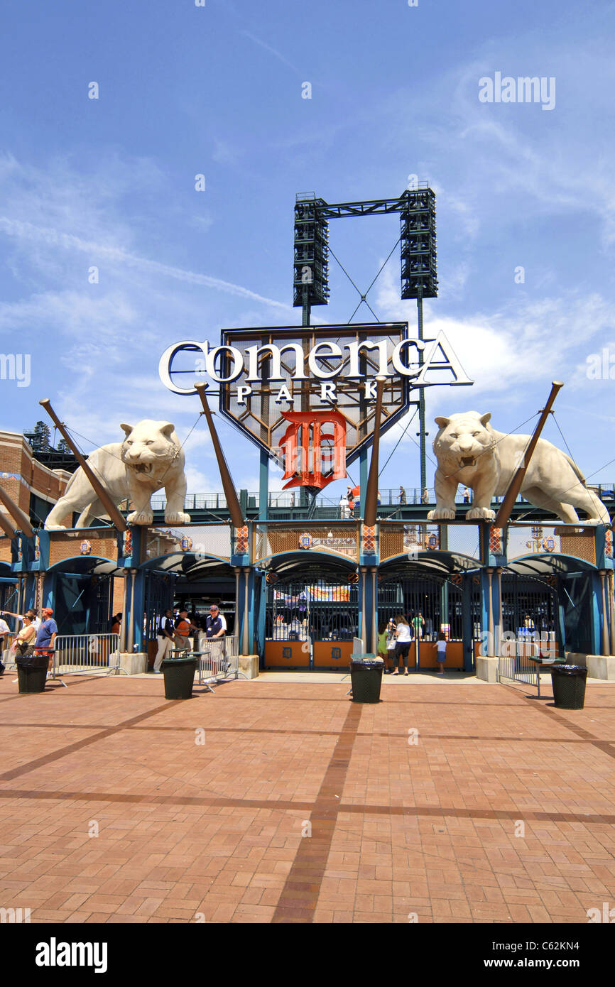 Comerica Baseball stadium, home to the Detroit Tigers Stock Photo - Alamy
