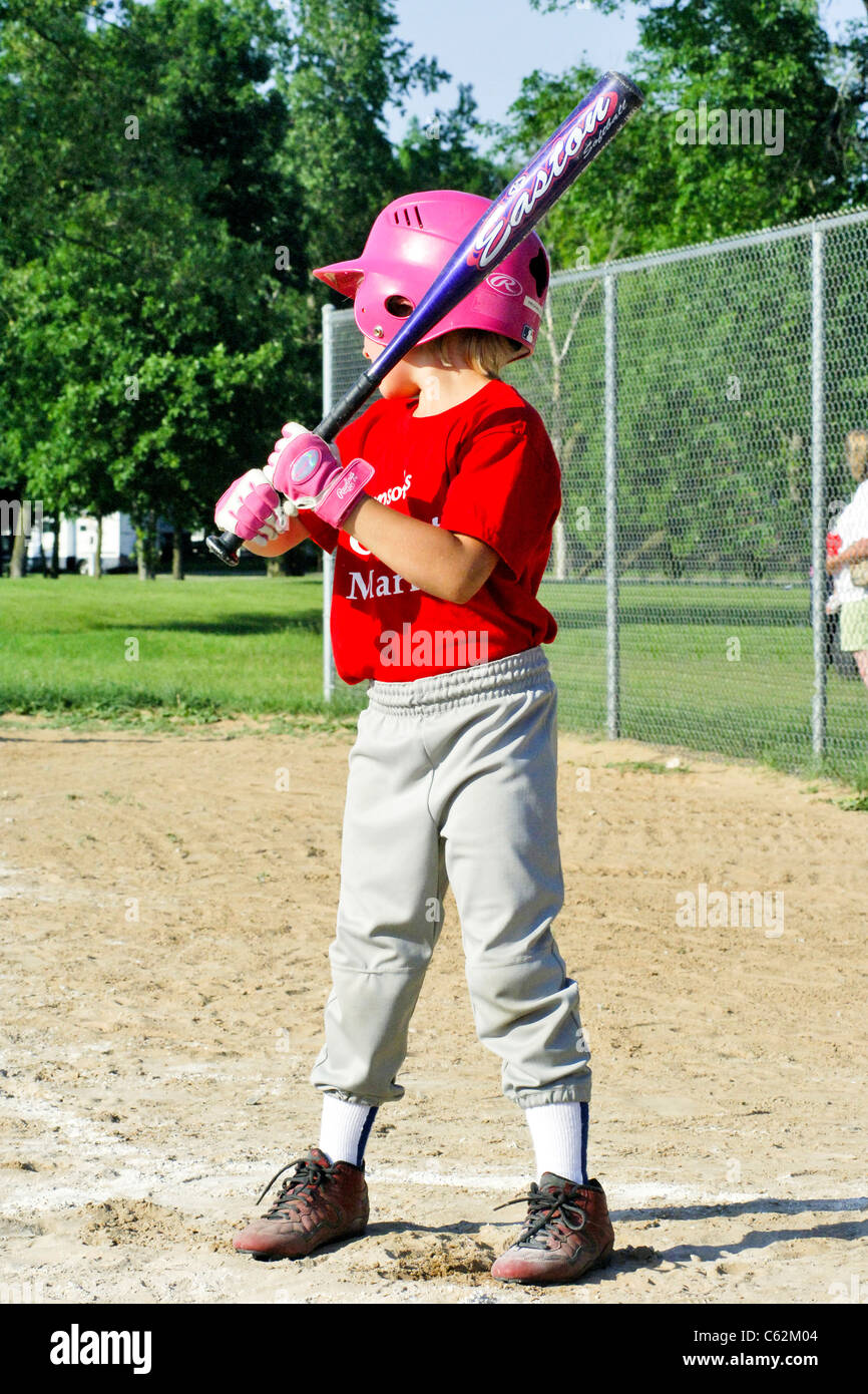 2nd grade school children's softball practice Stock Photo - Alamy