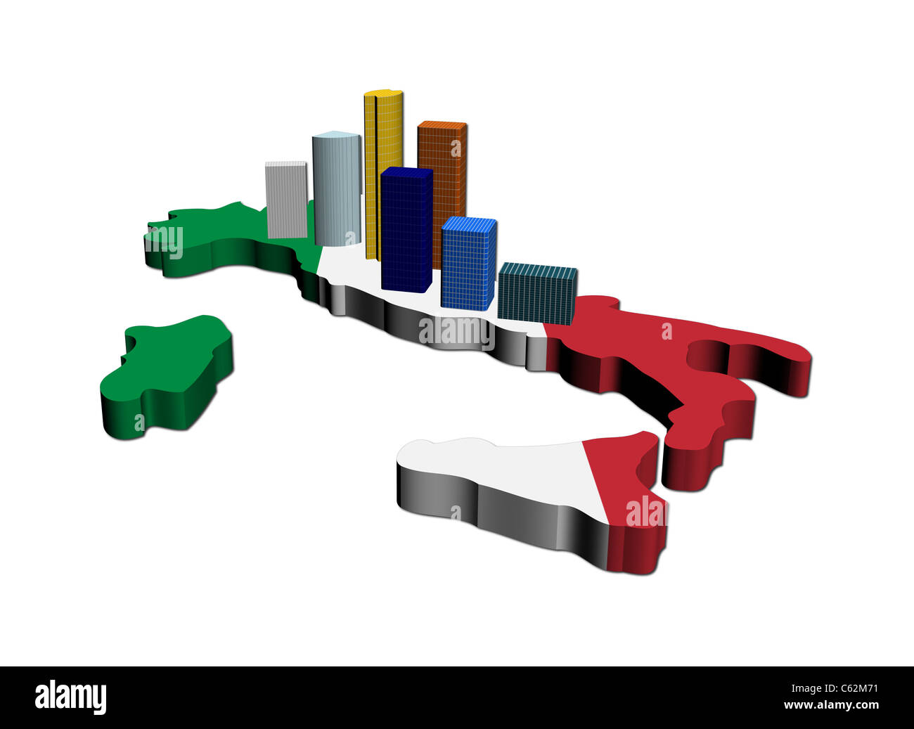 Map of italy illustration Cut Out Stock Images & Pictures - Alamy