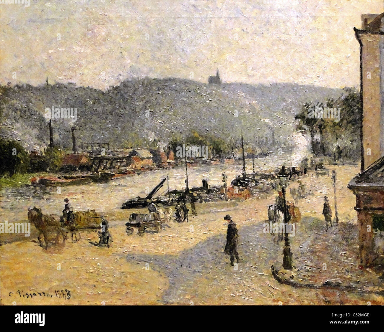 Camille Pissarro Les quais à Rouen - The quays in Rouen 1883 Stock ...