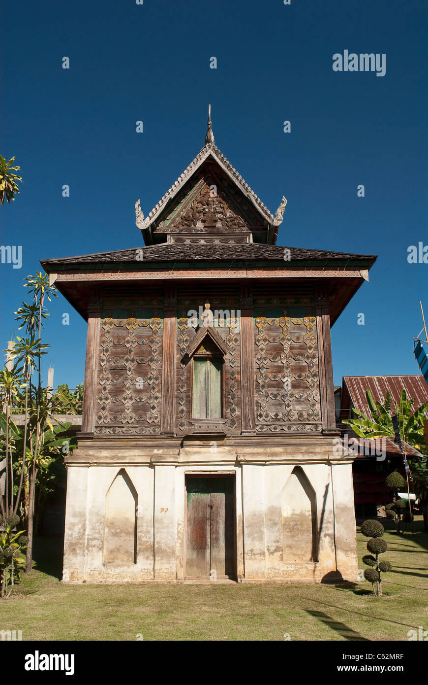 Square Trai library. Wat Hua Khuang. Nan. Northern Thailand Stock Photo ...