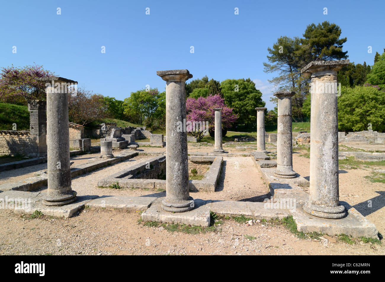 Roman Courtyard House, Maison des Antes, at the Ruined Roman City of ...