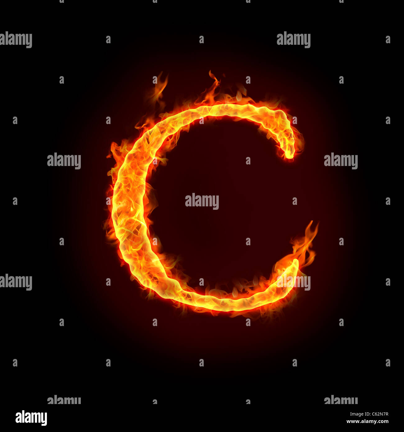 fire alphabets in flame, letter C Stock Photo - Alamy