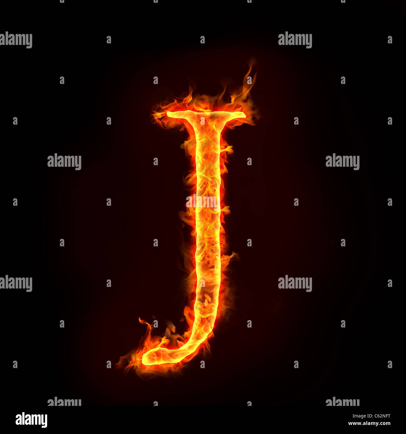 fire alphabets in flame, letter J Stock Photo - Alamy