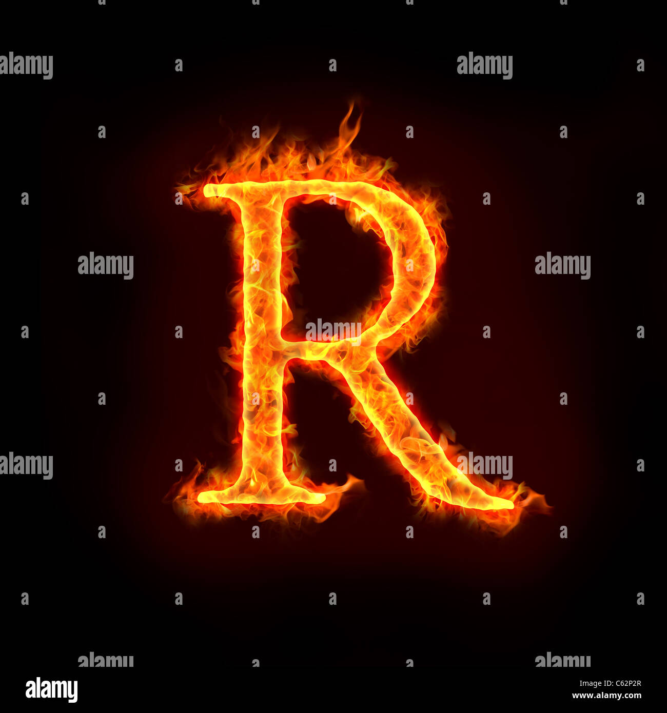 fire alphabets in flame, letter R Stock Photo - Alamy