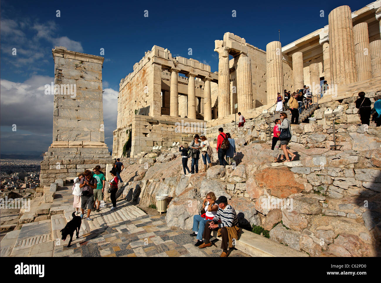 The Propylaea (or "Propylea") of the Acropolis of Athens Stock Photo ...