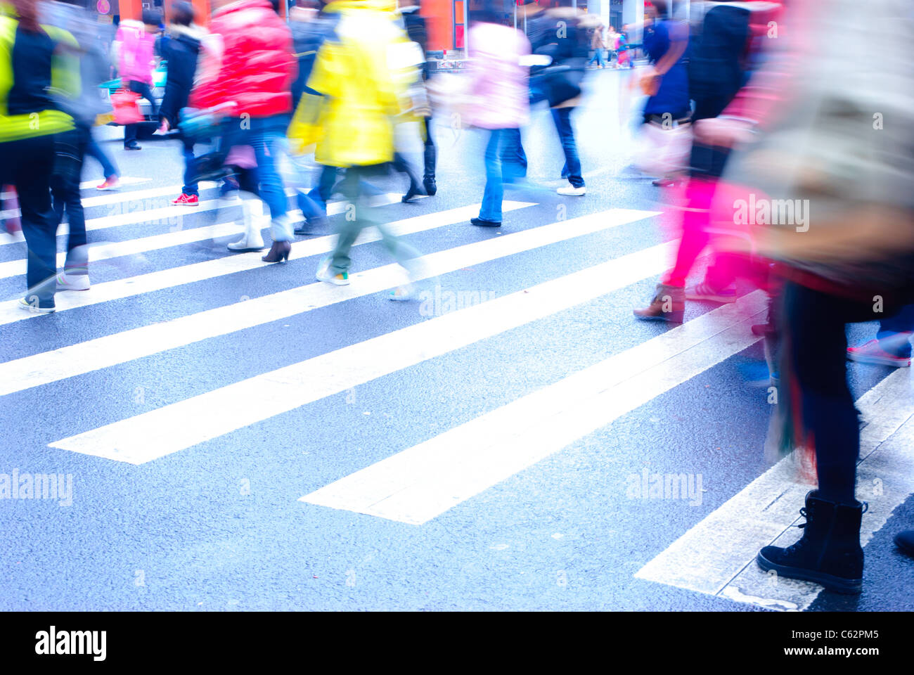 people on zebra crossing street Stock Photo - Alamy