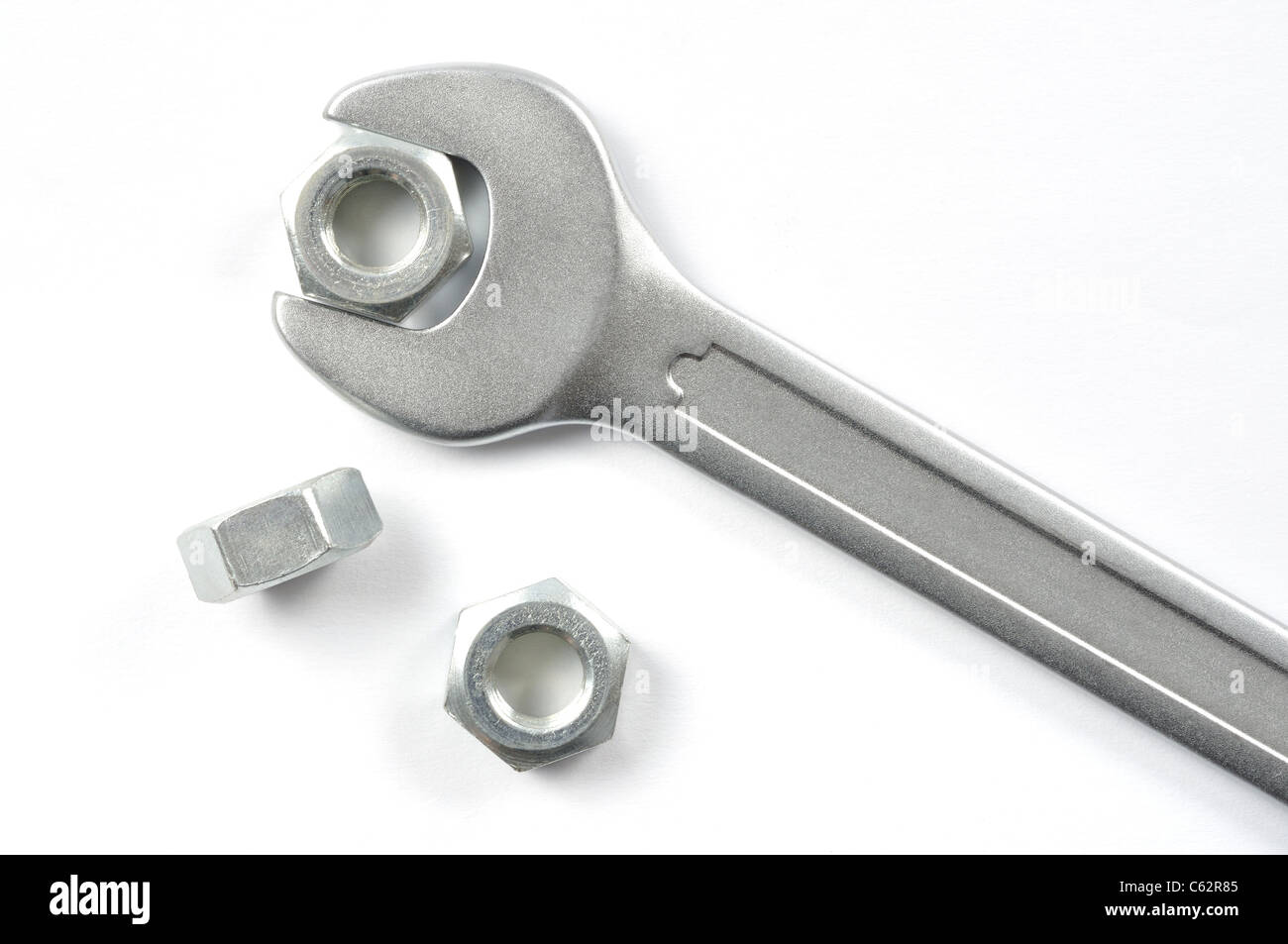 Spanner and Nuts Stock Photo - Alamy