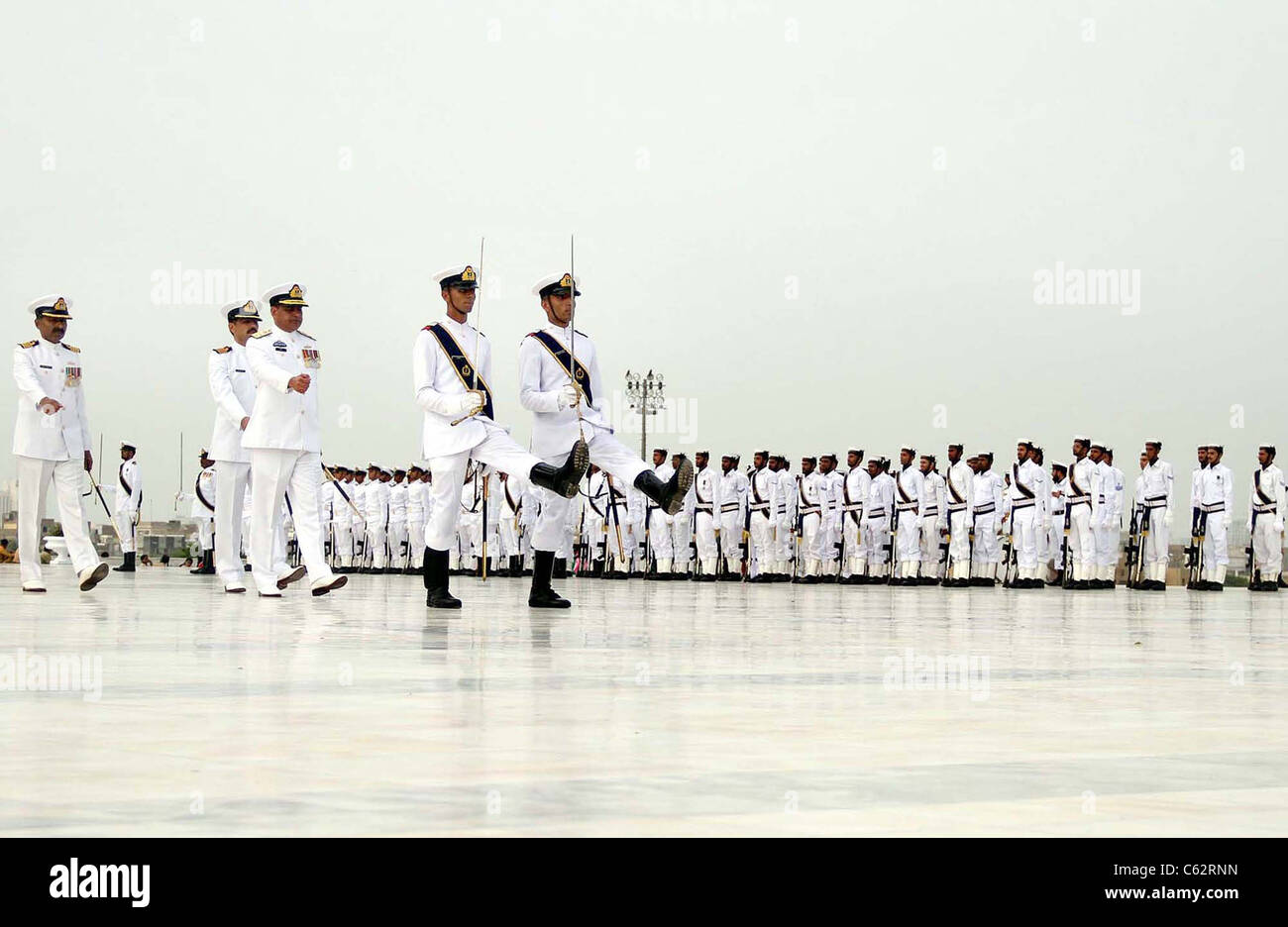 Naval cadets parade at the Quaid-e-Azam Mausoleum during ceremony on ...
