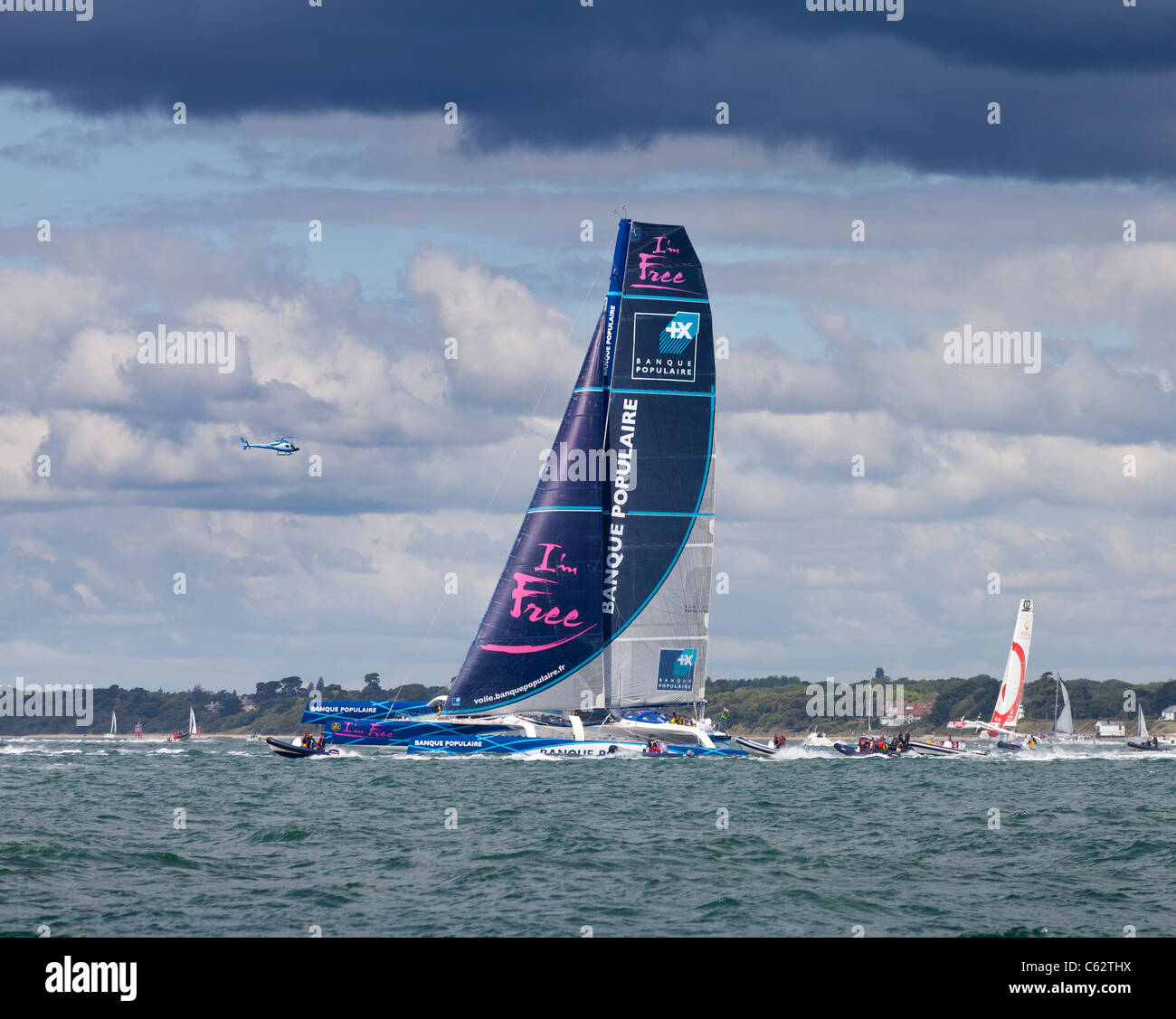 Maxi Banque Populaire V sail racing trimaran skippered by Loick Peyron ...