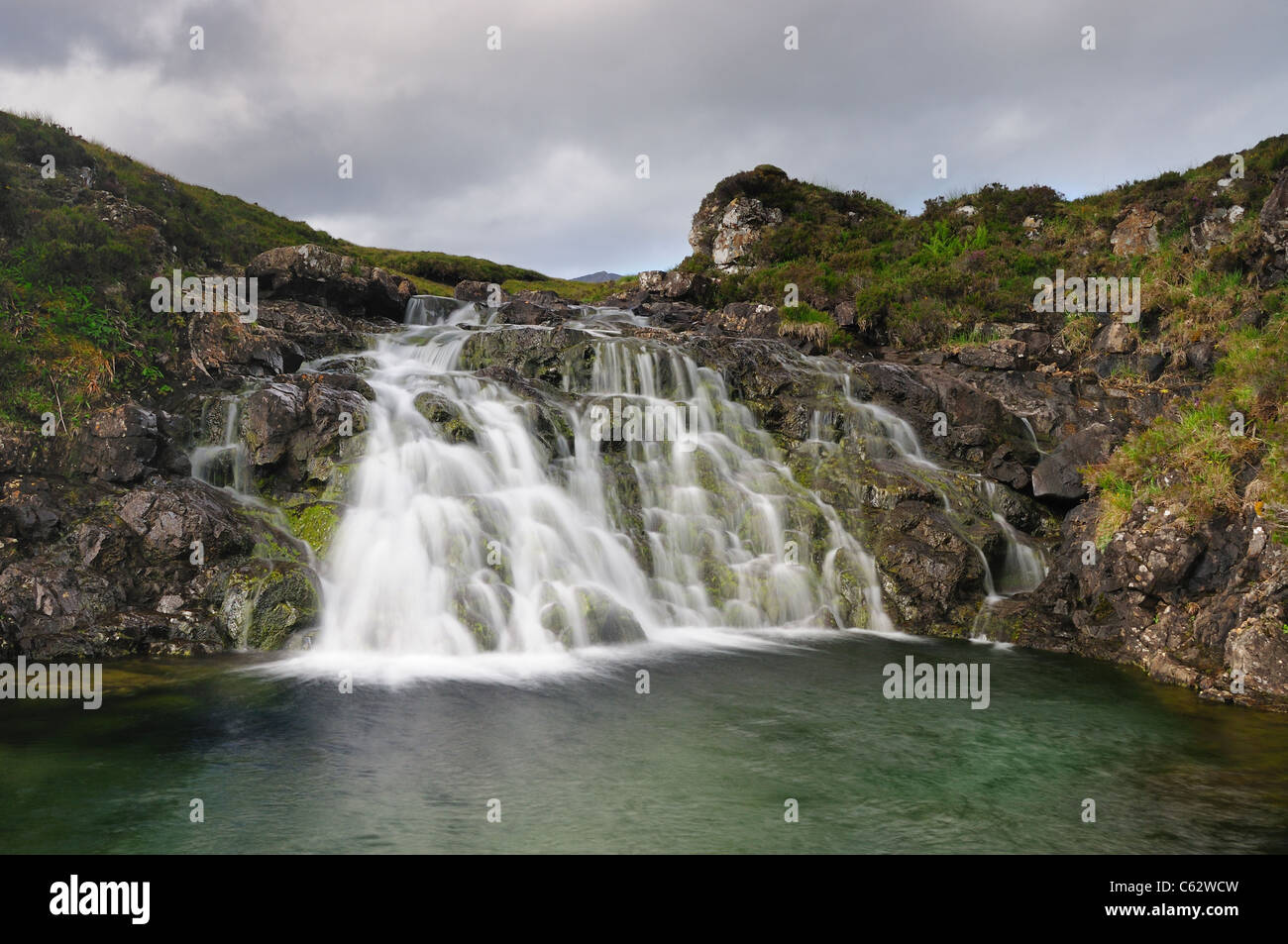 Waterfall on the Allt Dearg Mor, Isle of Skye, Inner Hebrides, Scotland ...