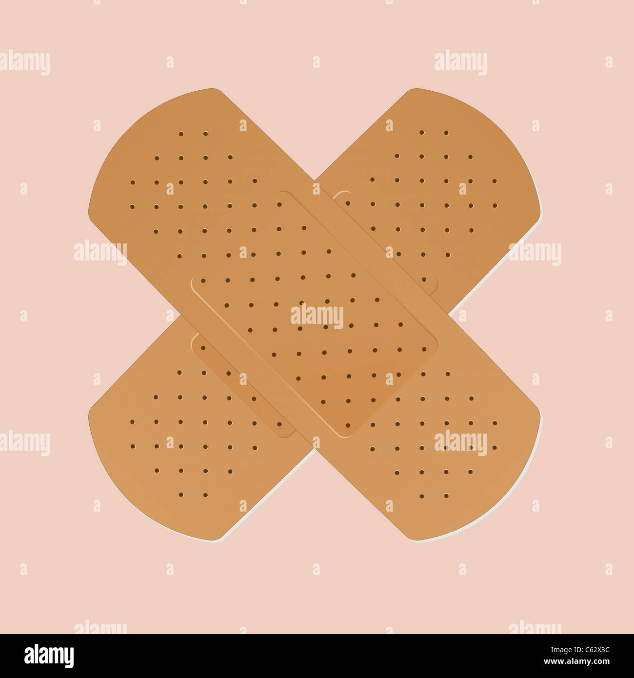 band-aid plater in cross shape on pink background Stock Photo - Alamy