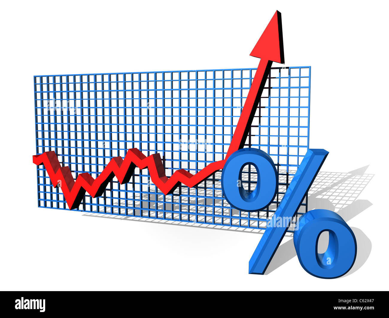 Illustration of a percentage chart on the up Stock Photo - Alamy