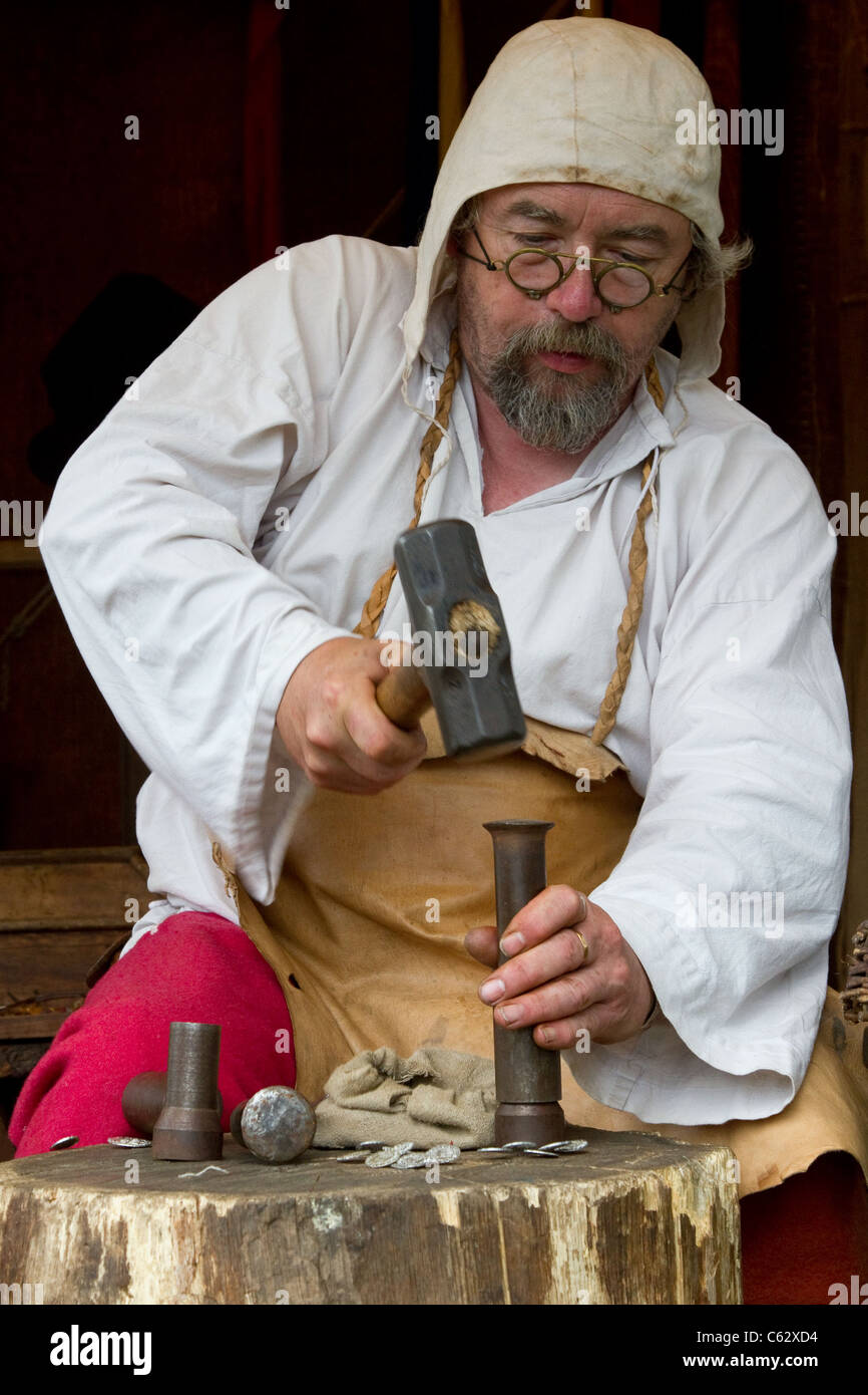Medieval Coin-Maker or mint master at the Northwich Festival Verdin ...