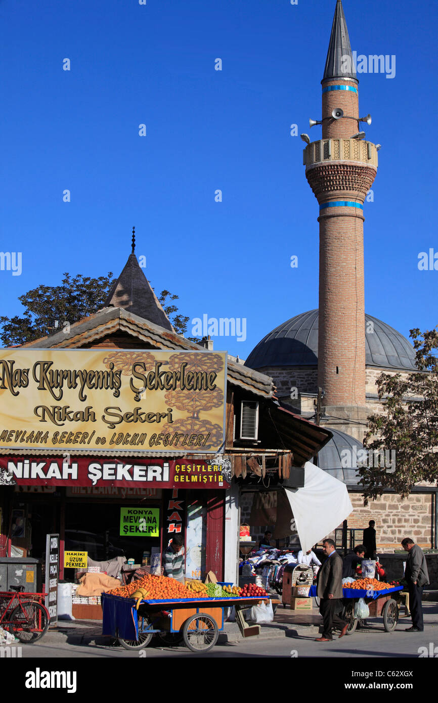 Turkey, Konya, street scene, shops, people, mosque Stock Photo - Alamy