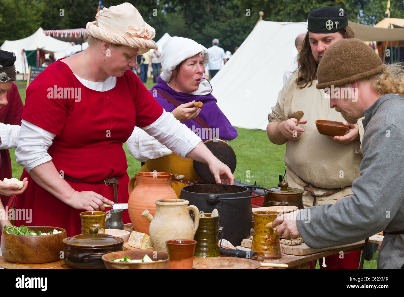 Medieval table Crockery, earthenware, pottery, pot, clay, ceramic ...