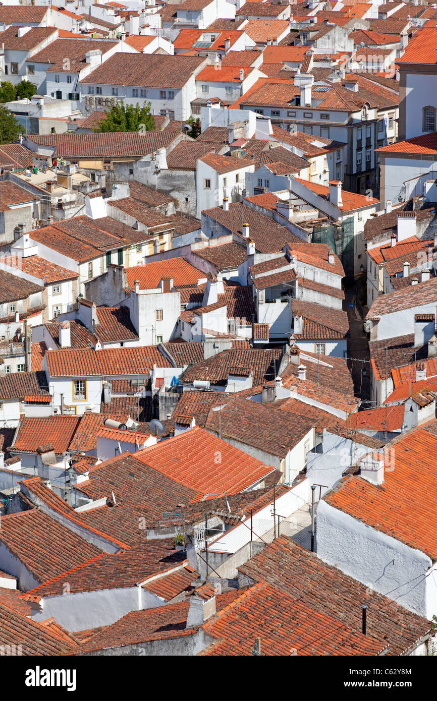 Castelo de Vide rooftops seen from the Castle Tower. Castelo de Vide ...