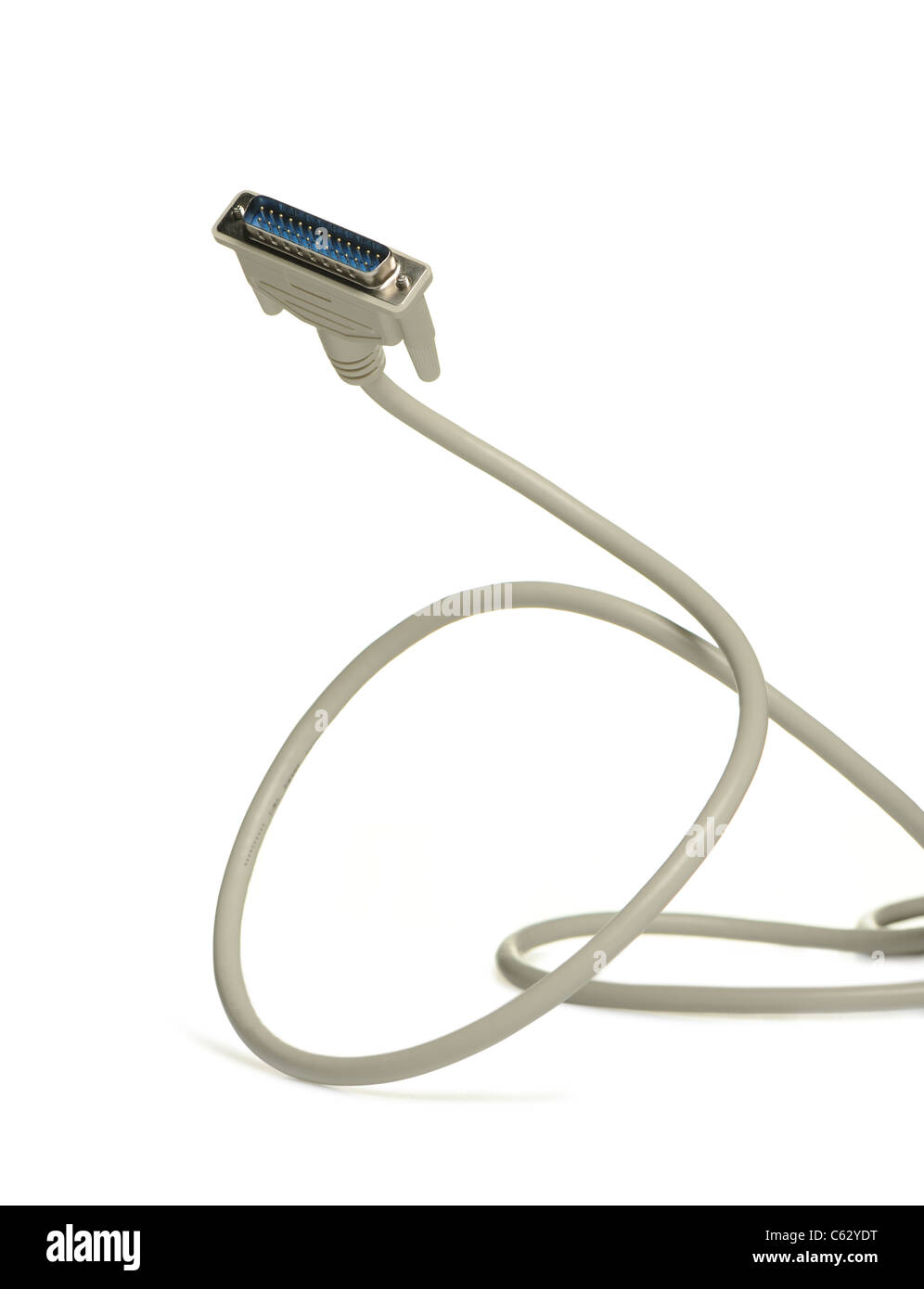 Computer cable LPT. It is isolated on a white background Stock Photo ...