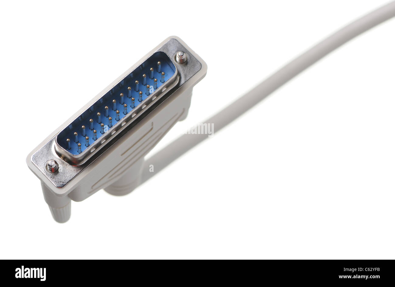 Computer cable LPT. It is isolated on a white background Stock Photo ...