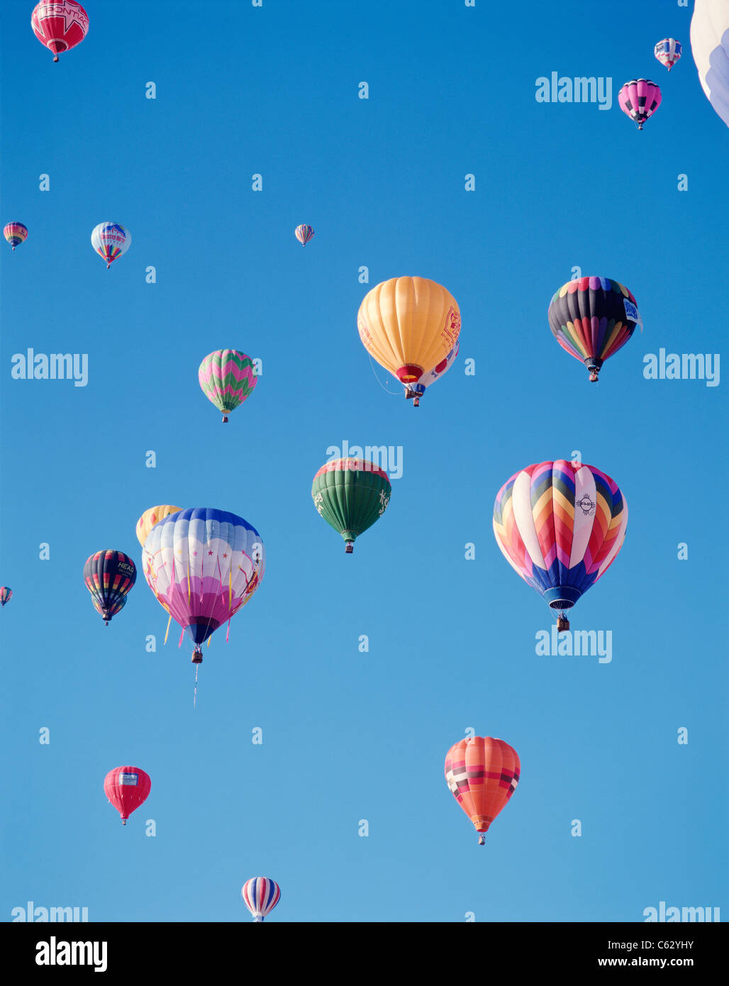Colourful Hot Air Balloons in Sky, Albuquerque, New Mexico, America ...