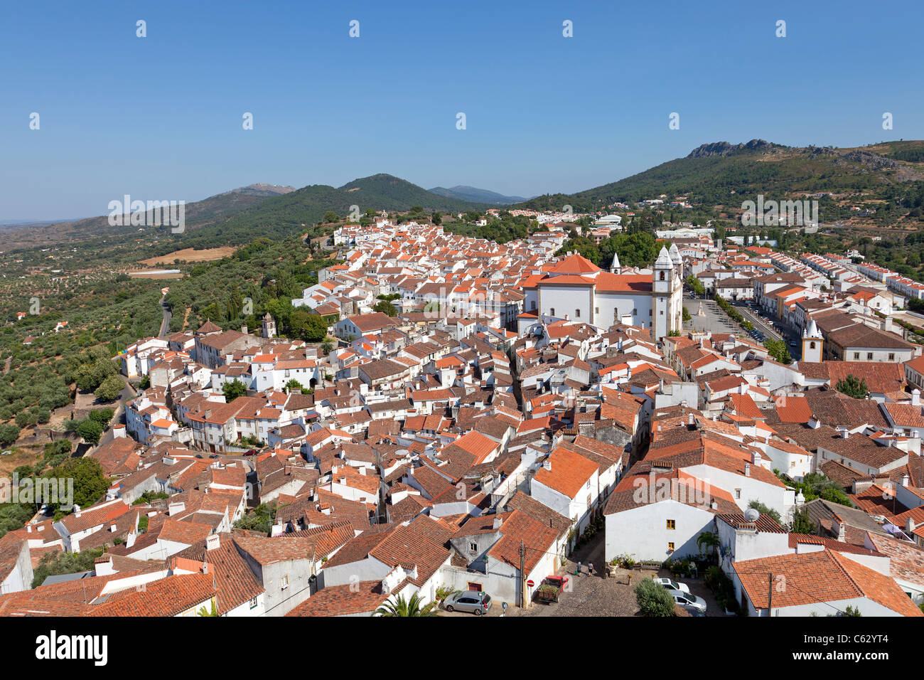 Castelo de Vide rooftops seen from the Castle Tower. Castelo de Vide ...