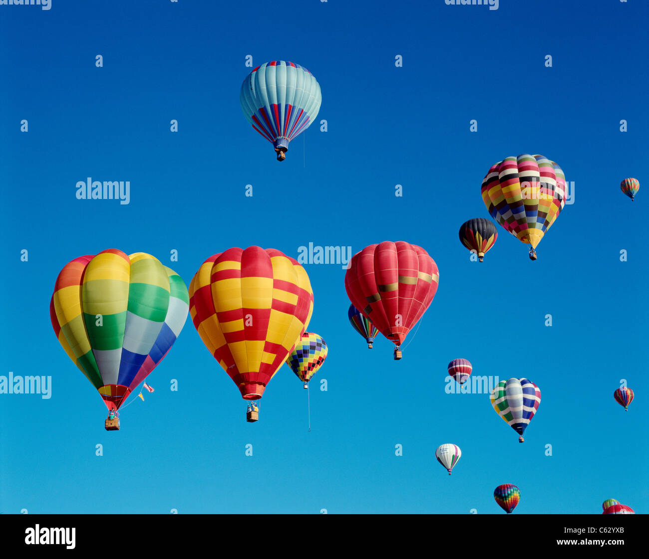 Colourful Hot Air Balloons in Sky, Albuquerque, New Mexico, America ...