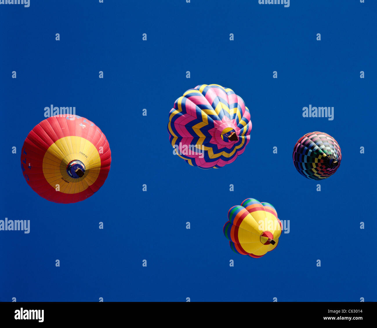 Colourful Hot Air Balloons in Sky, Albuquerque, New Mexico, America ...