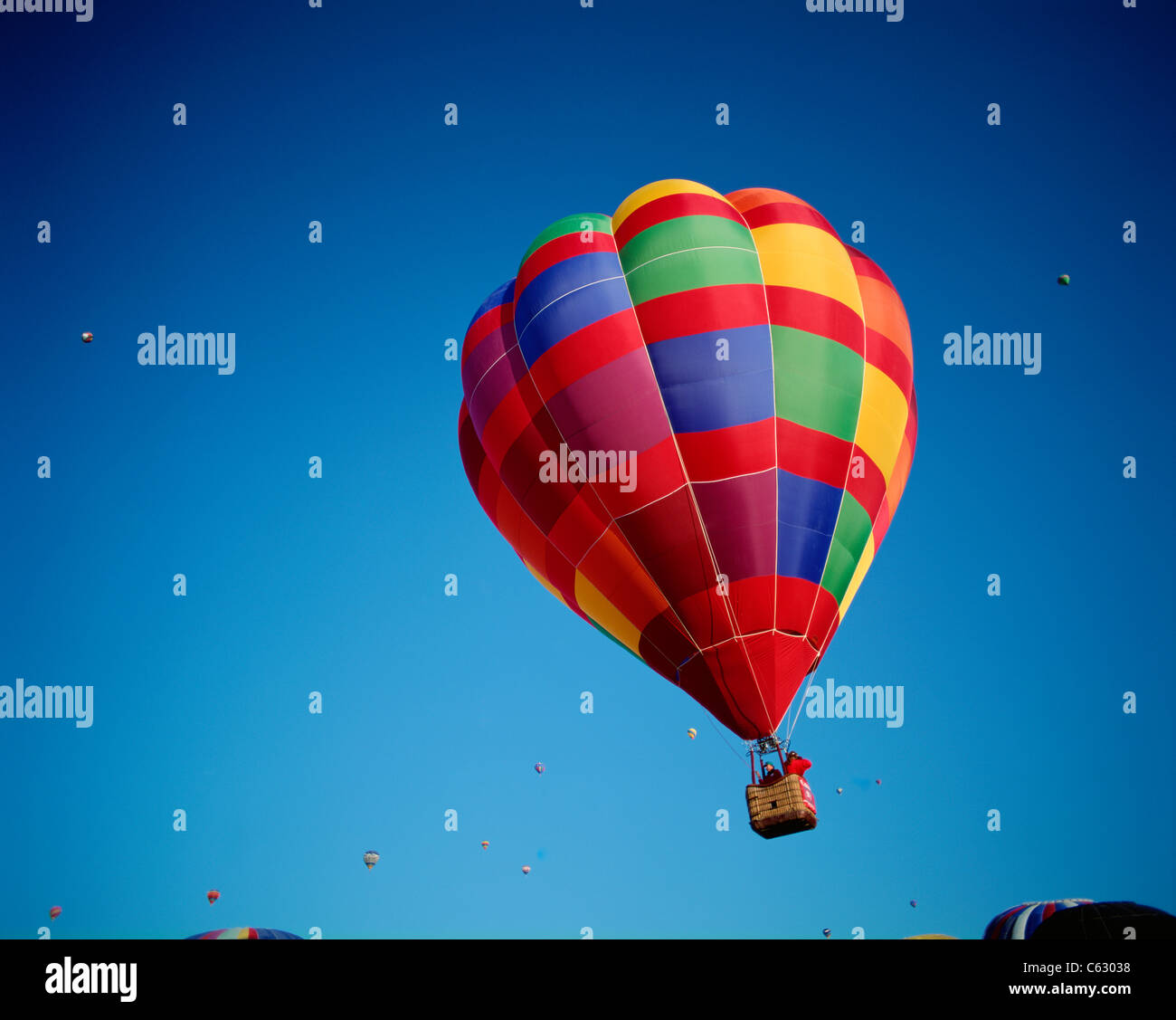 Colourful Hot Air Balloons in Sky, Albuquerque, New Mexico, America ...