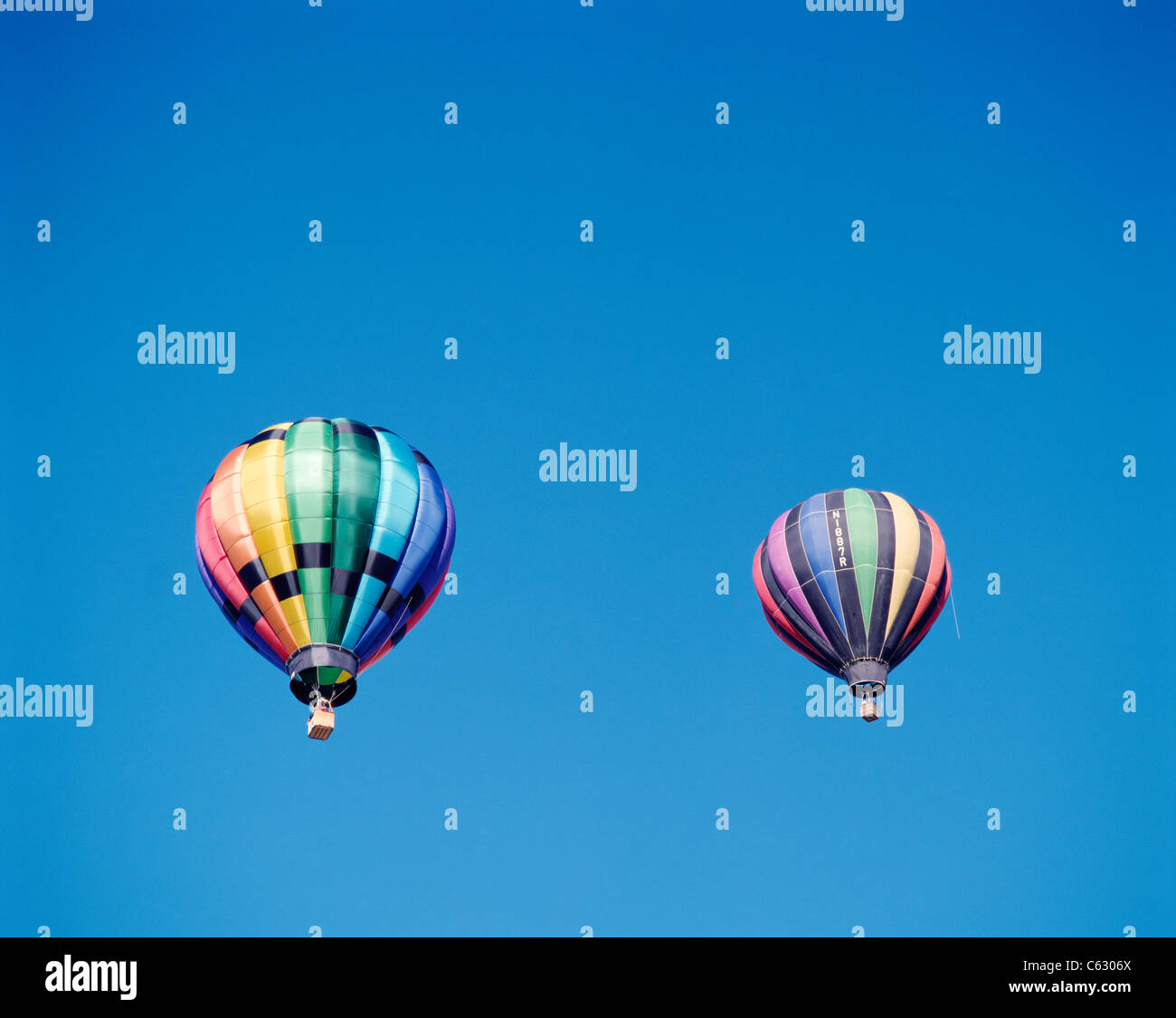 Colourful Hot Air Balloons in Sky, Albuquerque, New Mexico, America ...