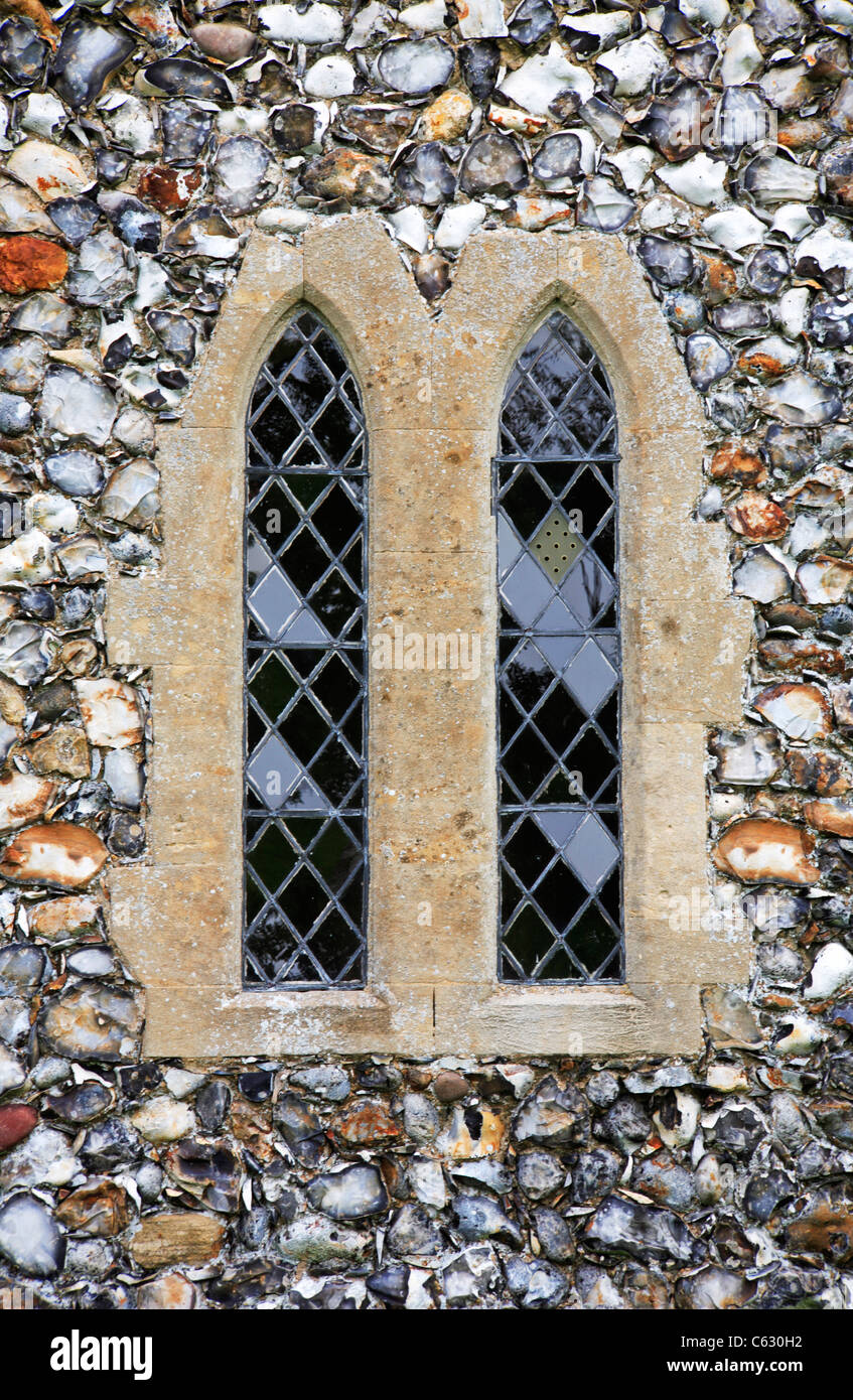 A pair of lancet windows at the Parish Church of St Mary the Virgin at ...