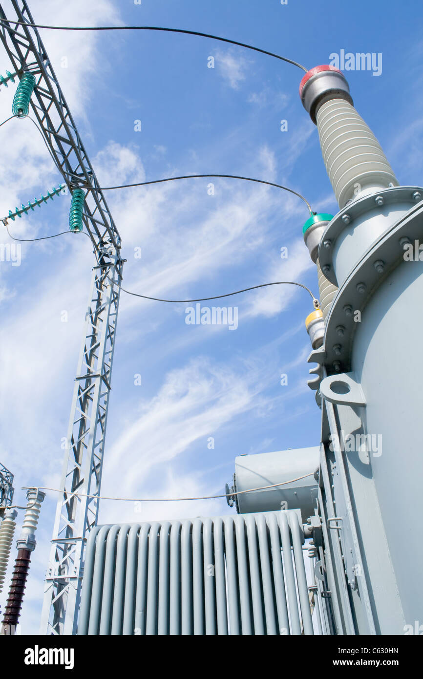 Equipment of high-voltage substation Stock Photo - Alamy