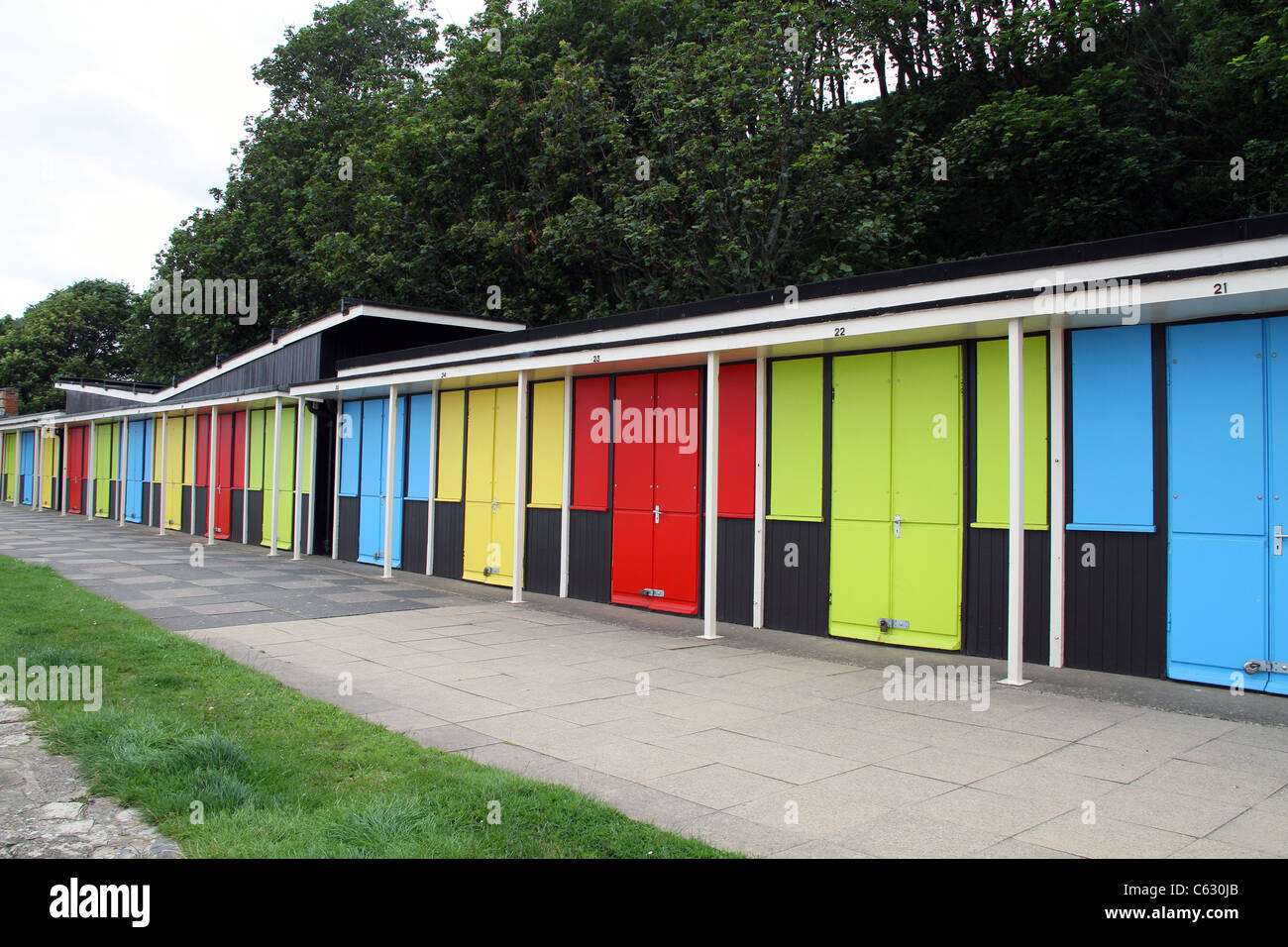 Beach huts multi colored hi-res stock photography and images - Alamy