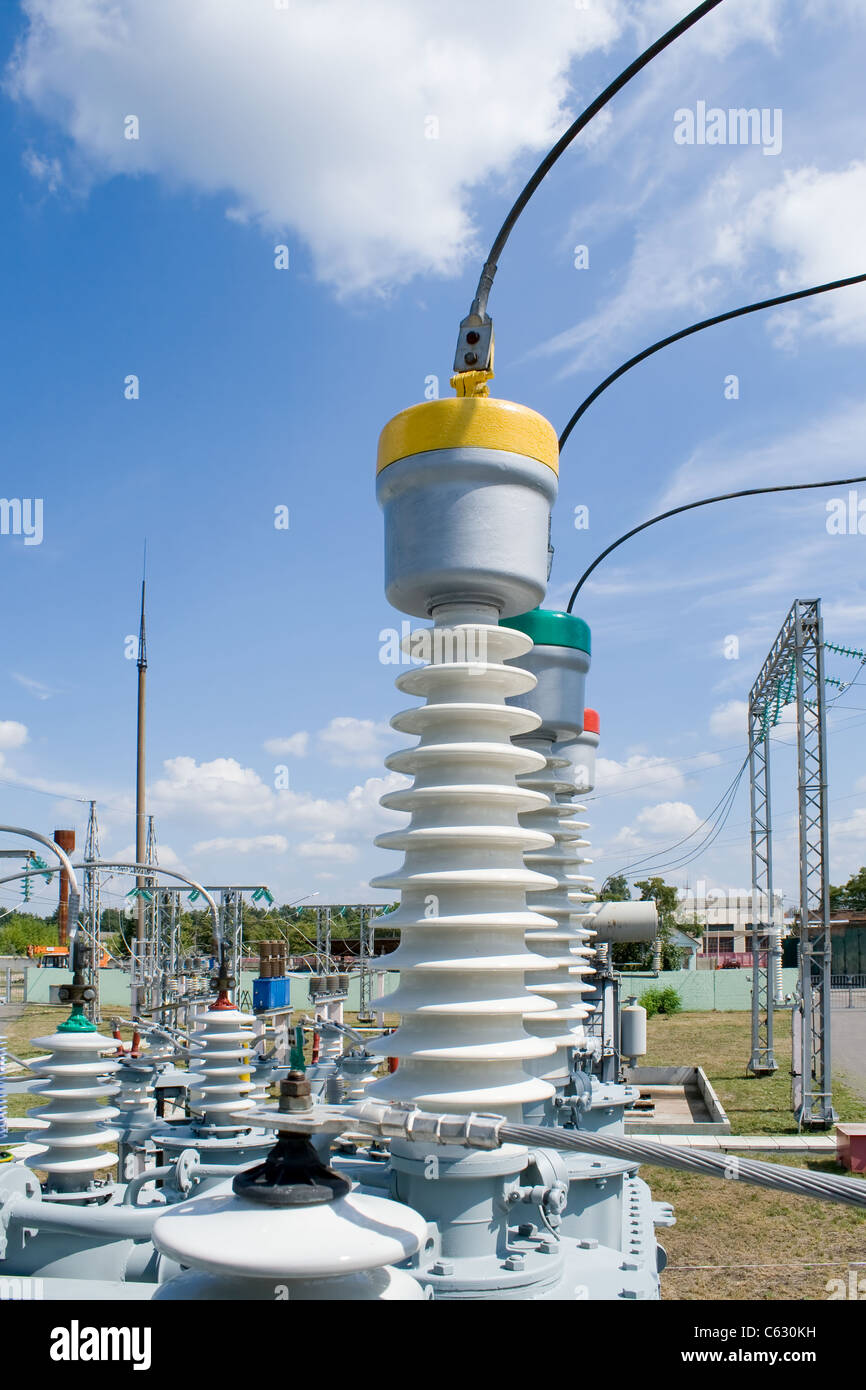 The equipment of high-voltage substation Stock Photo - Alamy
