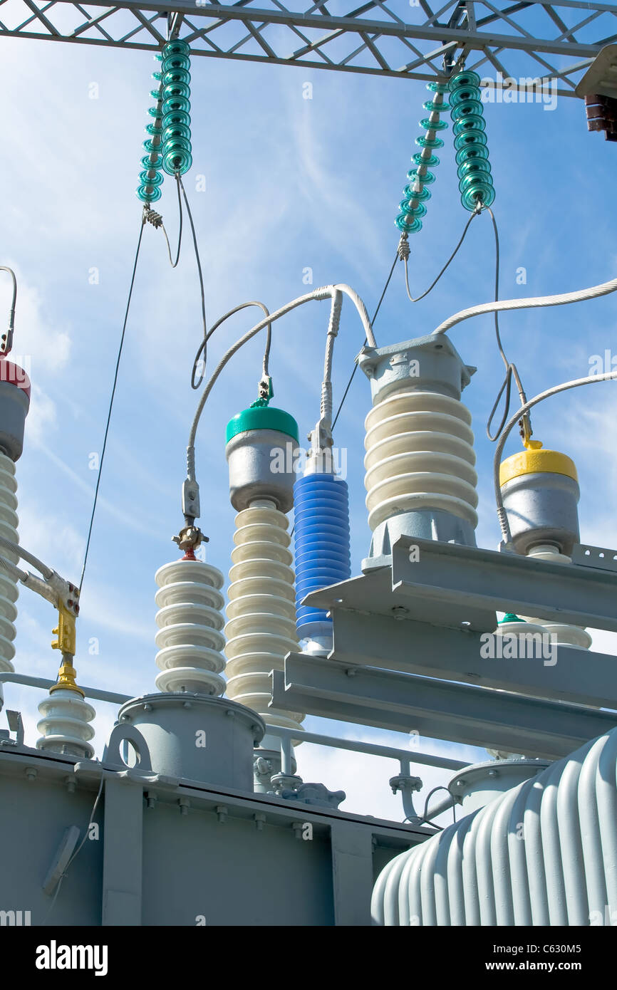 Equipment of high-voltage substation Stock Photo - Alamy