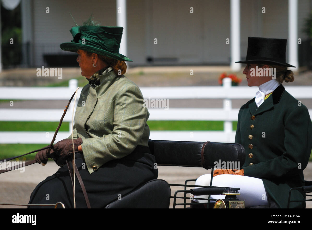 Carriage drivers and passengers at Walnut Hill Farms annual carriage ...