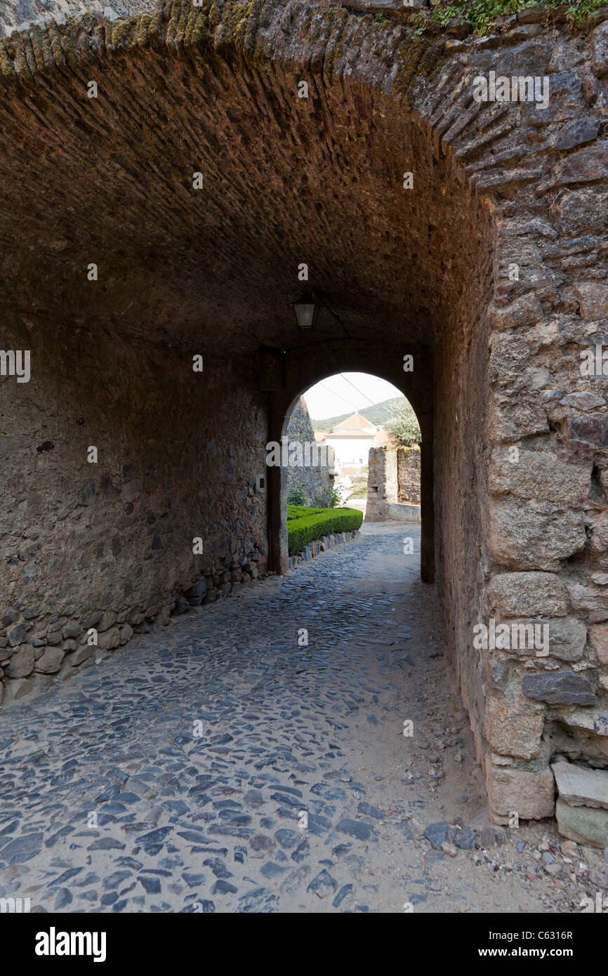 Entrance of the medieval Castelo de Vide Castle. Castelo de Vide ...