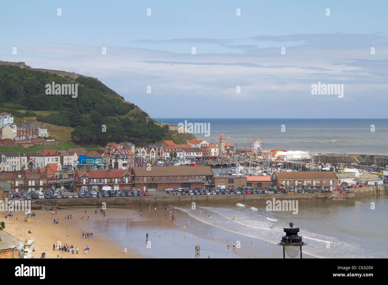 Scarborough beautiful beach and Coastline in Yorkshire England Stock ...