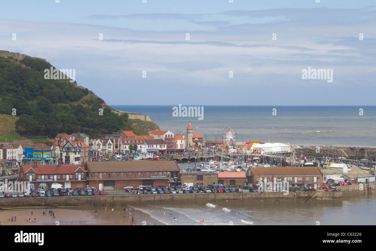 Scarborough beautiful beach and Coastline in Yorkshire England Stock ...
