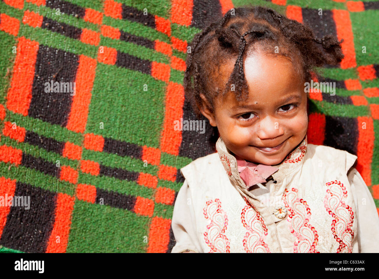 Portrait of a child at the Dorze village of Chencha near Arba Minch in ...
